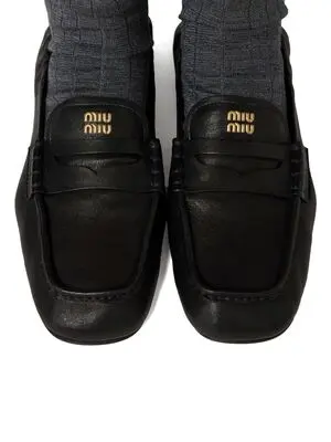 Miu Miu Ruches Leather Loafers - Multicolor