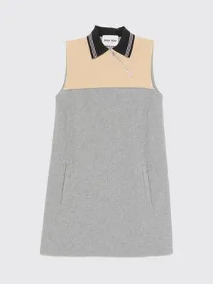 Miu Miu Viscose Polo Dress - Gray