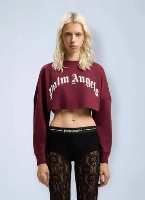 Palm Angels Curved Logo Crop Top - Multicolor