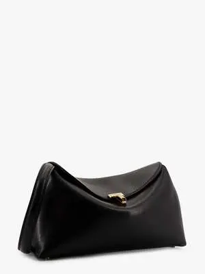TOTEME T-lock Leather Clutch - Black
