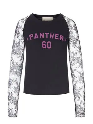 Valentino Garavani T-shirt With Lace Sleeves - Black