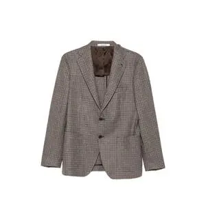 Tagliatore Houndstooth Virgin Wool Blazer - Cream