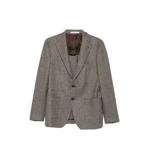 Tagliatore Houndstooth Virgin Wool Blazer - Cream