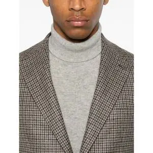 Tagliatore Houndstooth Virgin Wool Blazer - Cream