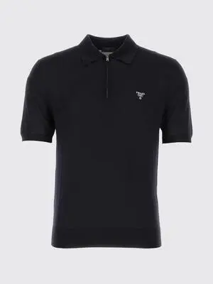 Prada Virgin Wool Polo Shirt - Blue