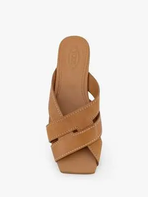 TOD'S Leather Sandals With Suede Detail - Multicolor