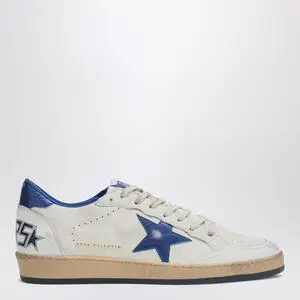 GOLDEN GOOSE Metallic Blue Ballstar Sneakers - White