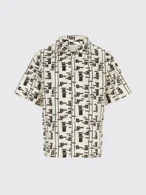 Prada Printed Cotton Poplin Shirt - Cream
