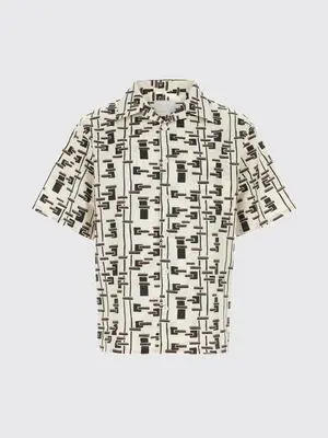 Prada Printed Cotton Poplin Shirt - Cream