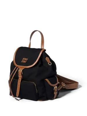Miu Miu Canvas And Leather Large Backpack
