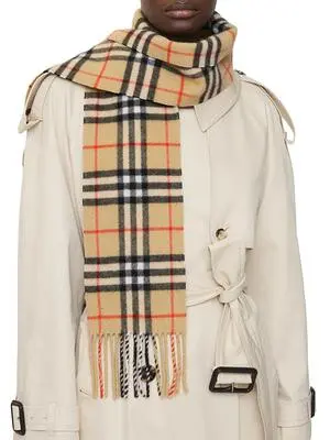 Burberry Thin Check Cashmere Scarf - Cream