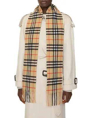 Burberry Thin Check Cashmere Scarf - Cream