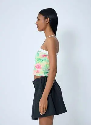 Prada Rib Floral Print Top