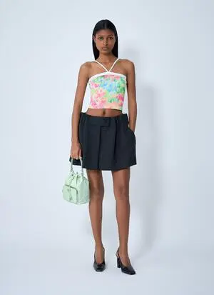 Prada Rib Floral Print Top