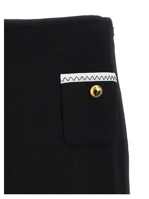 Moschino Heart Button Crepe Skirt - Multicolor