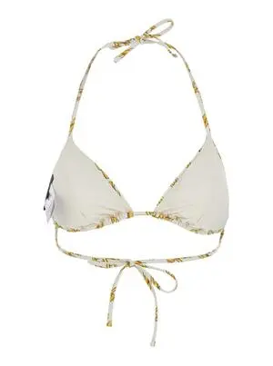 Versace Chain Print Triangle Bikini Top - Multicolor
