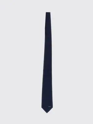 Gucci Classic Solid Colour Tie In Pure Silk With Applied Logo - Blue
