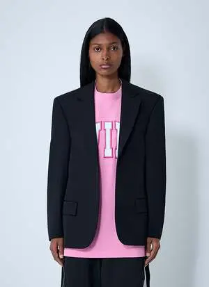 Balenciaga Single-breasted Wool Blazer - Black