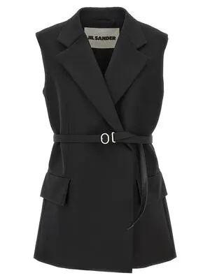 JIL SANDER Belt Wool Vest