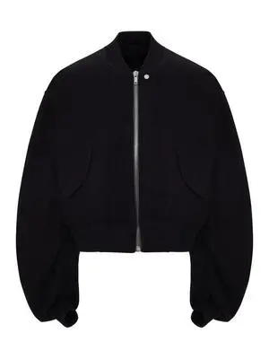 Rick Owens Cropped Bomber Jacket With Voluminous Sleeves