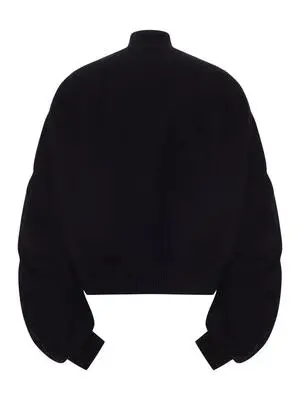 Rick Owens Cropped Bomber Jacket With Voluminous Sleeves