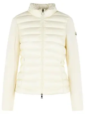 Moncler Padded Virgin Wool Cardigan With Ivory Zip - White