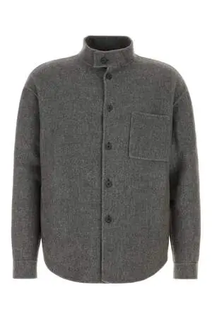 Giorgio Armani Grey Silk Blend Overshirt - Gray