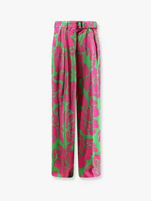 Dries Van Noten Peaches Bis Viscose Trousers - Green