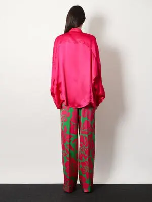 Dries Van Noten Peaches Viscose Trousers - Green