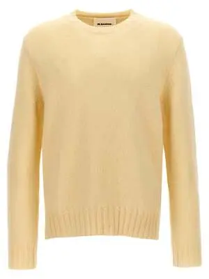 JIL SANDER Wool Blend Crew Neck Sweater - Cream