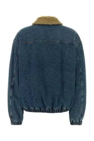 Miu Miu Denim Bomber Jacket - Blue