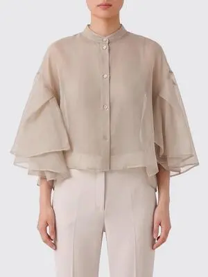 Max Mara Silk Cape Blouse - Cream