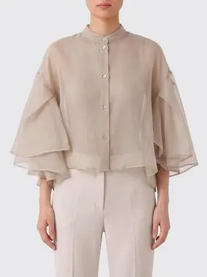 Max Mara Silk Cape Blouse - Cream