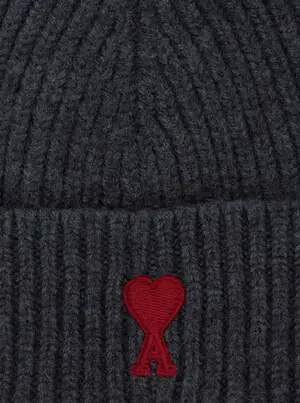 AMI Paris Wool Adc Embroidered Beanie For