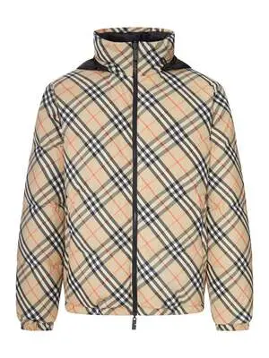 Burberry Snowdon Check Reversible Down Jacket - Black