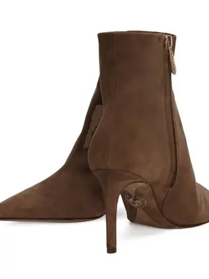 Dolce & Gabbana Devotion Pointed-toe Ankle Boots 75mm - Brown