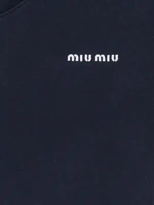 Miu Miu Cotton Sweatshirt With Logo Embroidery