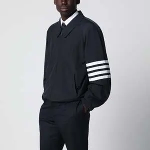 Thom Browne Lightweight Navy Zip-up Jacket - Blue