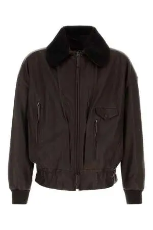 Giorgio Armani Dark Leather Jacket - Brown