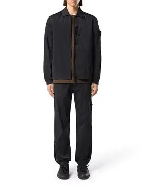 Stone Island Nylon Overshirt With Badge - Black