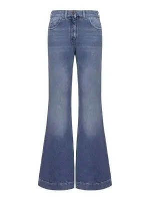 Moncler Wide Leg Denim Jeans - Blue