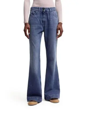Moncler Wide Leg Denim Jeans - Blue
