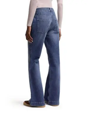 Moncler Wide Leg Denim Jeans - Blue