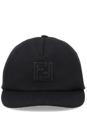Fendi Wool And Cashmere Baseball Hat - Black