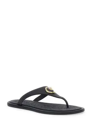 Versace Rubber Medusa Detail Slides - Black