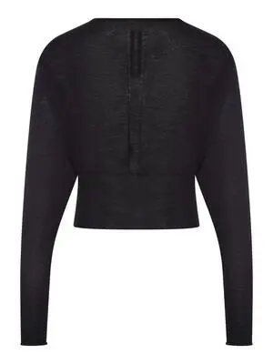 Rick Owens Cropped V-neck Sweater - Black