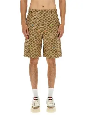 Gucci Fabric Shorts Gg - Cream