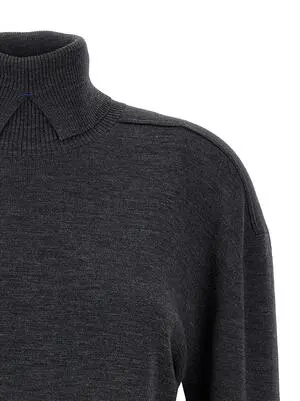 Burberry High Neck Wool Sweater - Gray