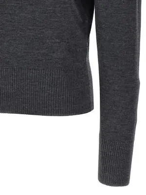 Burberry High Neck Wool Sweater - Gray