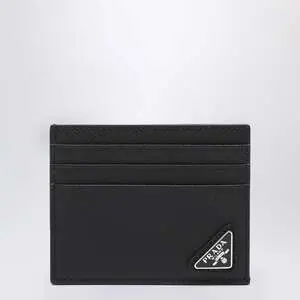 Prada Saffiano Leather Credit Card Holder - Black